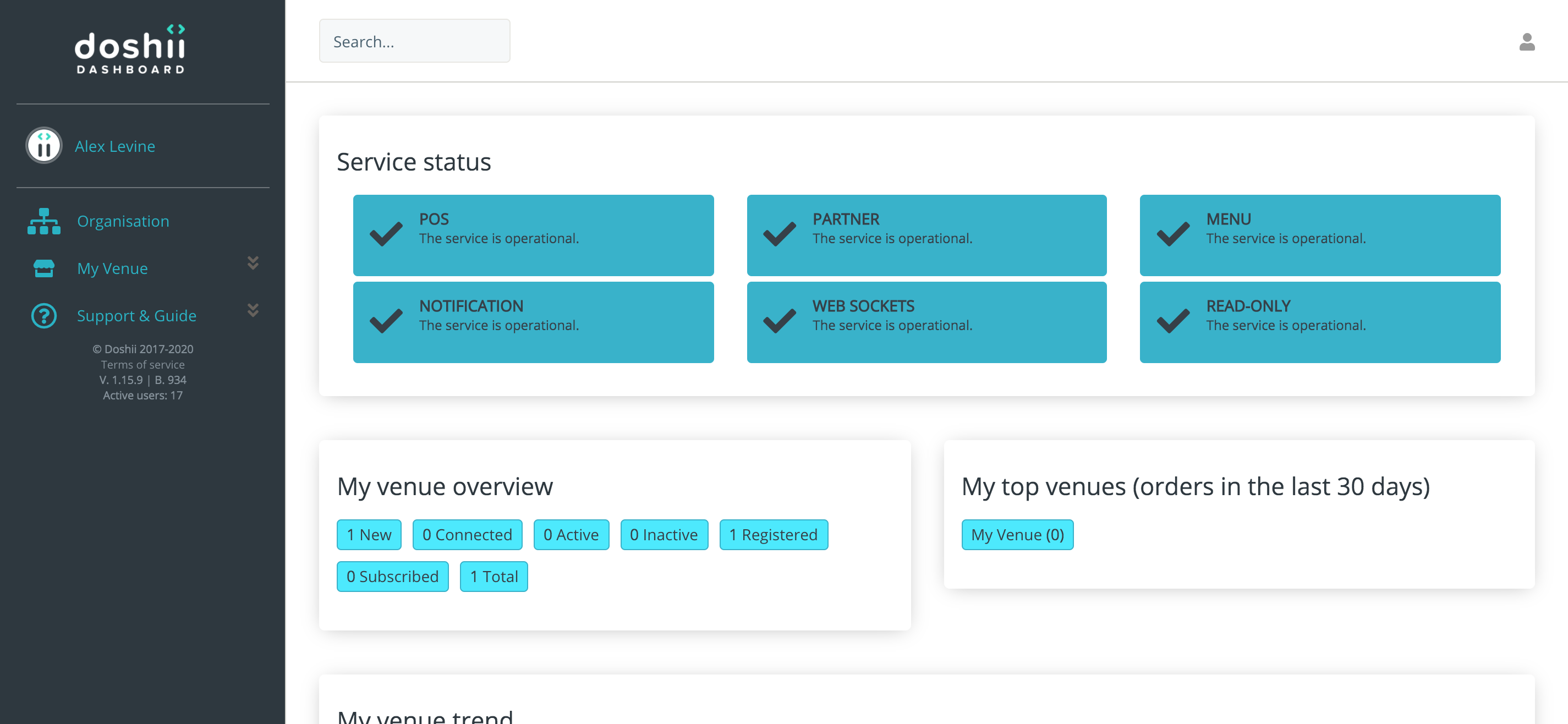 View your POS menu in Doshii Dashboard